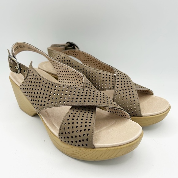 Dansko | Shoes | Dansko Jacinda Walnut Nubuck Tan Leather Perforated ...
